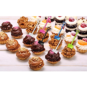 OaaXbbECco Novelty Mini Shovel Shape Spoons Cute Disposable Plastic Dessert Spoons