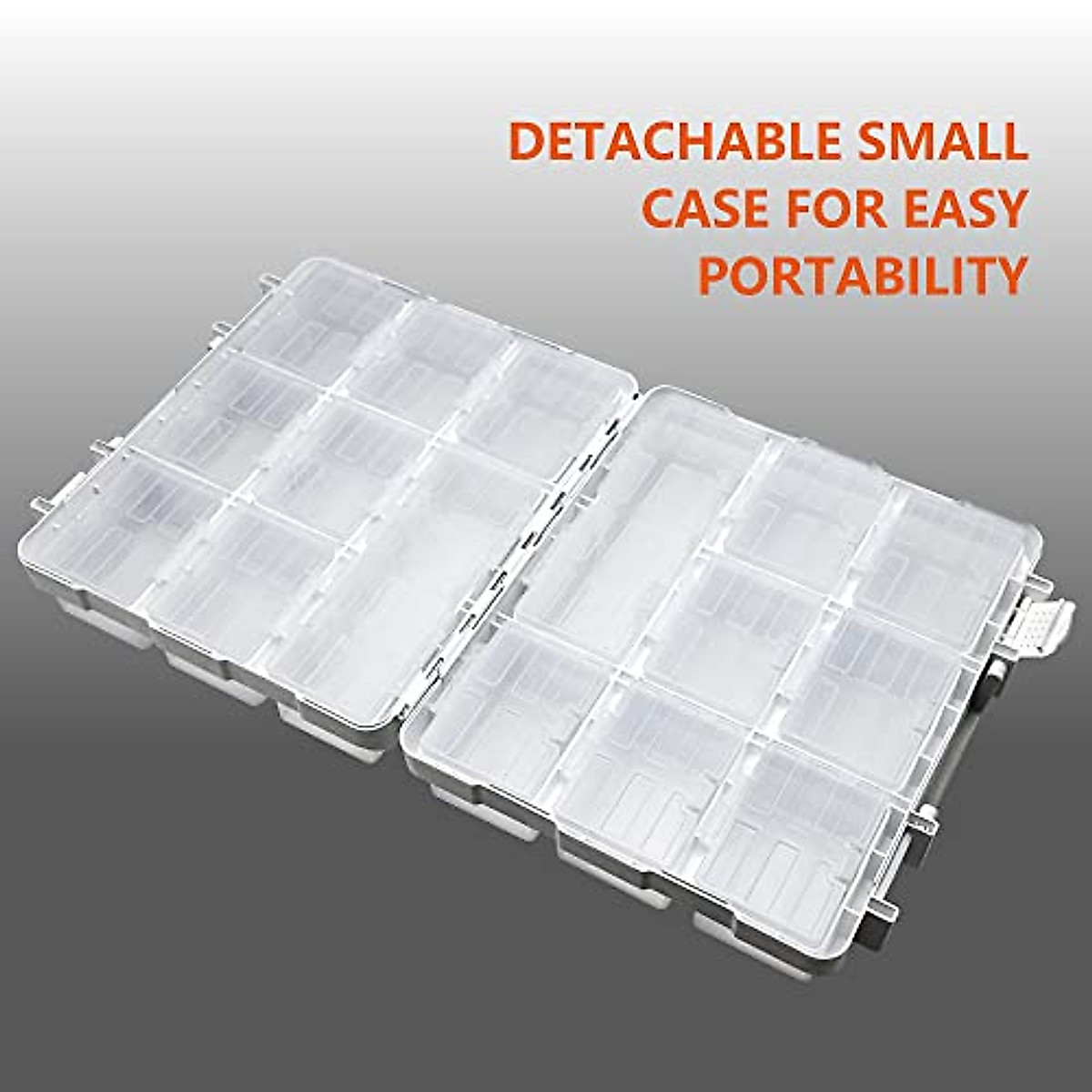 Joelver Maker Sewing Storage Oraganizer with 16 Detachable boxes, Double side Organizer case for LOL suprise dolls,Wheels Car, for Matchbox Cars, for Mini Toys，thread organizer，screw,notion storage