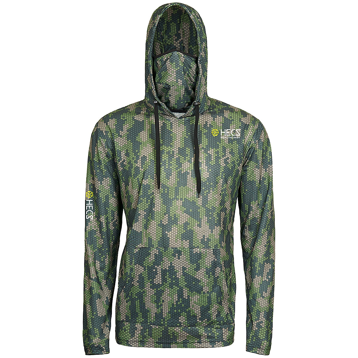 HECS Hunting HECStyle Stealth Screen Hoodie with Face Mask Deer Turkey & Big Game Hunting Accessories & Gear Unisex-Medium Green