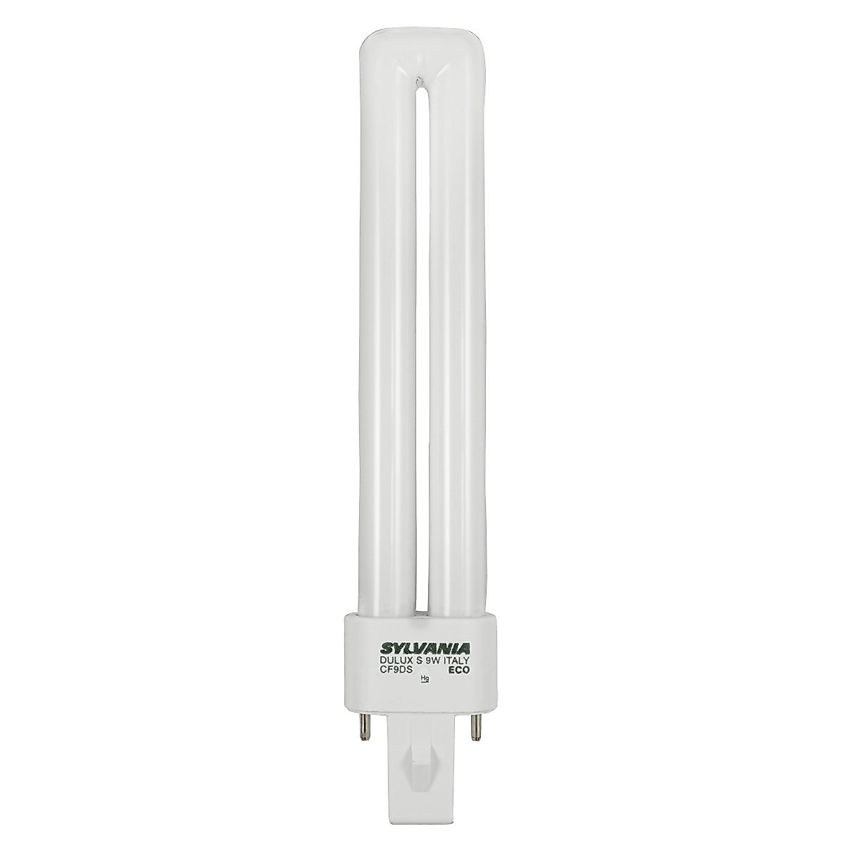 Sylvania DULUX 9W Single Compact Fluorescent Lamp, G23 2-Pin Base, 5000K Daylight, 1 Pack,White