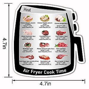 ZOWIE KING Kitchen Conversion Chart Cooking-Time Magnet - Air Fryer Magnetic Cheat Sheets Instant Pot Decals Refrigerator Magnets (Instant Pot & Air Fryer)