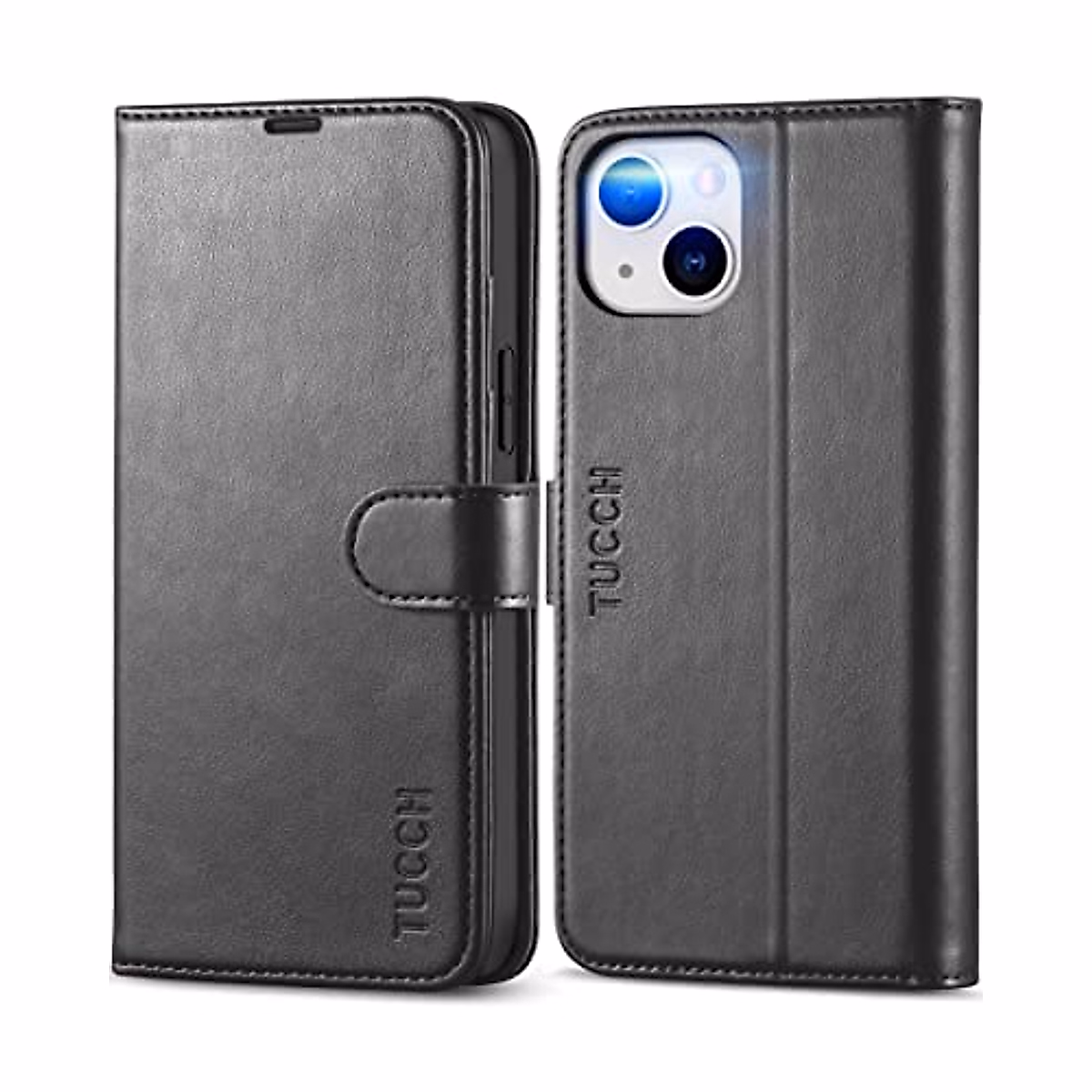 TUCCH Case for iPhone 14 Plus Wallet Case, [RFID Blocking] 4 Card Holder Stand [Shockproof TPU Interior Case] PU Leather Magnetic Protective Flip Cover Compatible with iPhone 14 Plus 6.7" 2022, Black