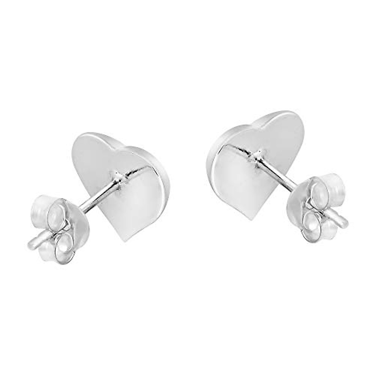 AeraVida Trendy Barbie Pink Heart Mother of Pearl.925 Sterling Silver Stud Earrings