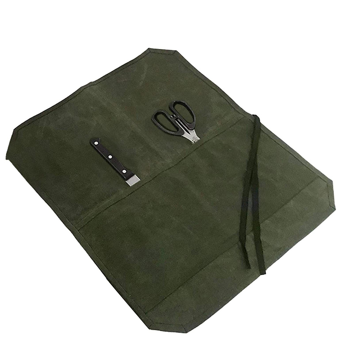 Knives Holder Roll Bag | Waxed Canvas Knifes Cultery Carrier,Knifes Roll, Chef Knifes Roll Case with 7 Slots Home Kitchen Cooking Tools, and Utensils Wrap Bag Wallet Huugy