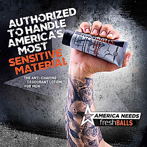 Fresh Body FB Balls Deodorant For Men: Anti Chafing Ball Cream to Powder for Men's Groin, Private Parts | Comfort Lotion is Aluminum-Free & Talc-Free, 3.4 oz