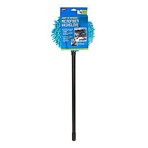 Carrand 93210 Long Chenille Microfiber Wash Mop with 48" Extension Pole , Black