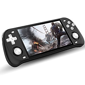 Diketigeey RGB10 MAX 2 Handheld Game Console 5 Inch IPS Screen Open Source with 16+128G TF Cards 17000 Games 64Bit PS1 PCE 6 Hours Battery Life Open Source Linux System Game Player (Black)