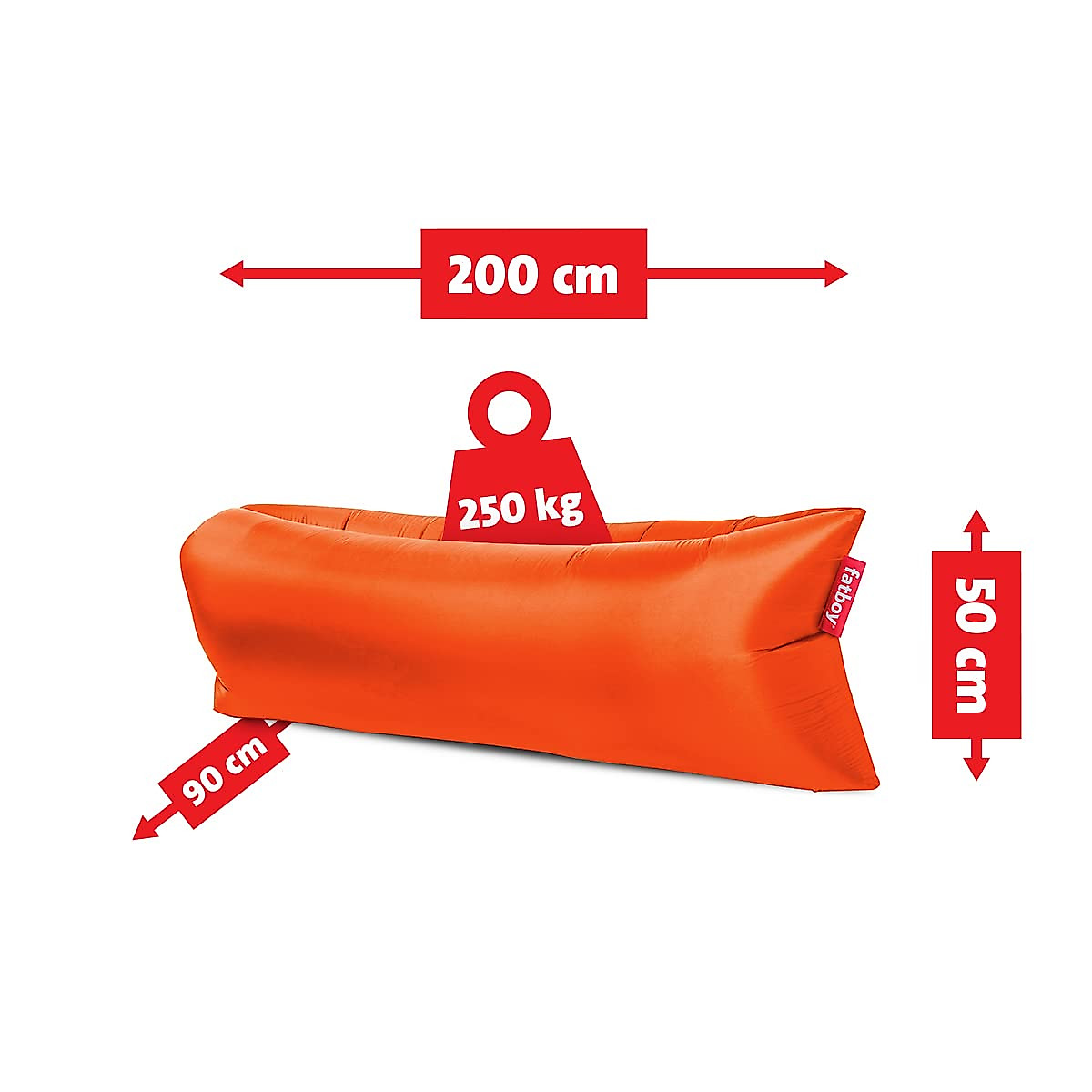 Fatboy Lamzac The Original Version 3 Inflatable Lounger with Carry Bag, Tulip Orange