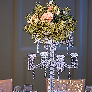 Jishi Hanging Crystals 30-Pack Centerpieces Decorations Garland Chandelier Crystal Beads Strings, Clear Acrylic Icicle Christmas Decor Clearance Tree Ornaments, Dangle Prisms Diamond Gem Jewel Strands