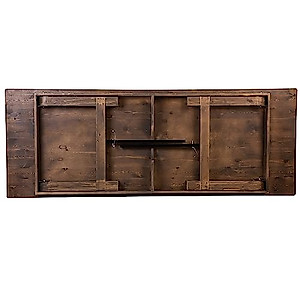 Flash Furniture Hercules Commercial Grade Farmhouse Dining Table | Solid Pine Foldable Table for 10 in Antique Rustic | Rustic Charm for Home and Events