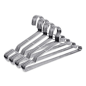 Fayleeko Wire Hangers 40 Pack Coat Hangers Strong Heavy Duty Stainless Steel Metal Hangers 16.5 Inch Ultra Thin Space Saving Clothes Hangers