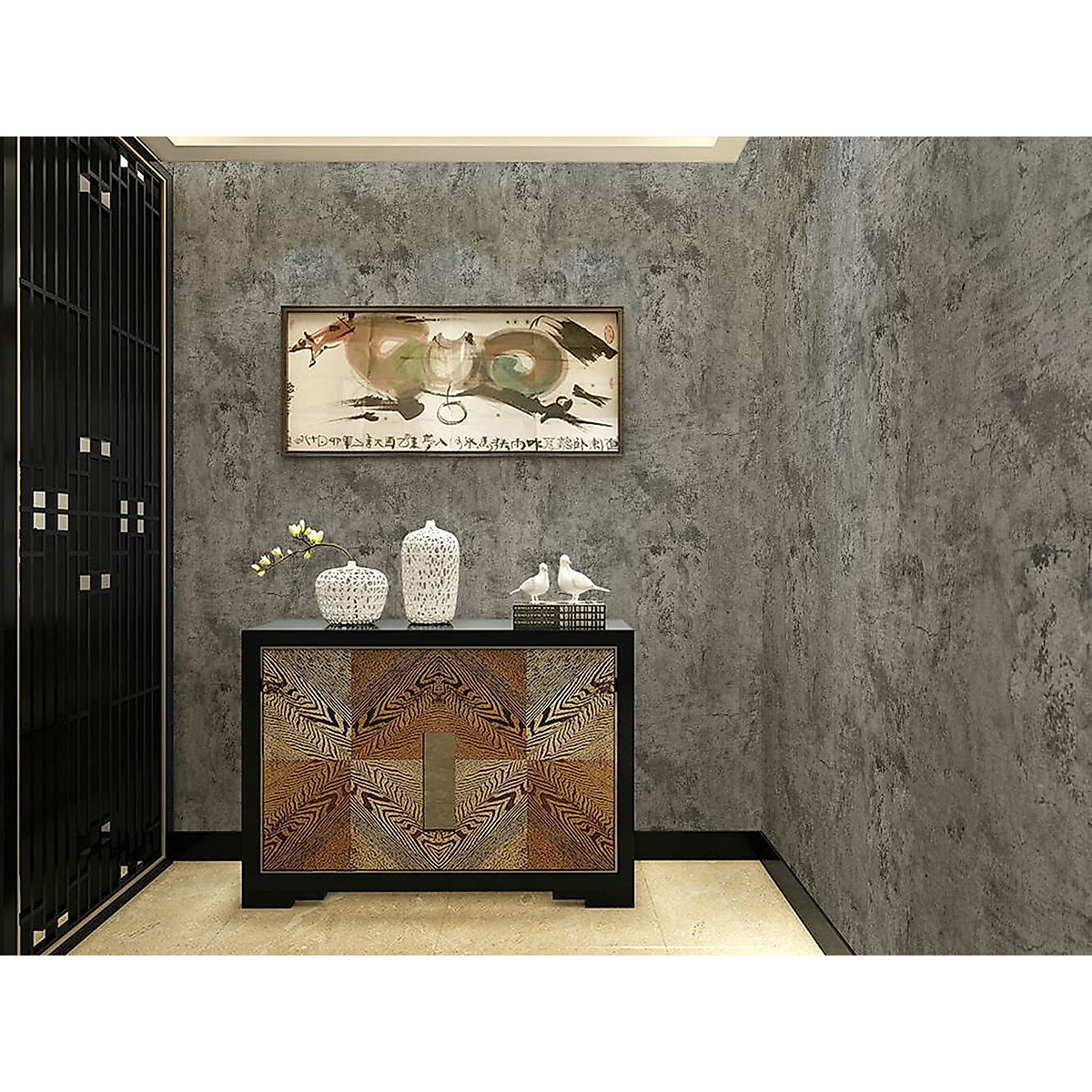 burgeliy Wall Paper Stick Pull and Stick Concrete Wallpaper Concrete Contact Paper for Walls Cement Wallpaper Peel and Stick Matte Self-Adhesive Vinyl Removable Wallpaper for Bedroom16 x118