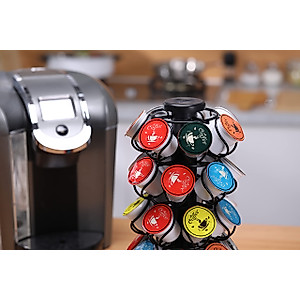 EVERIE Coffee Pod Holder Carousel Compatible with 35 K Cup Pods, KRT35A-BLK