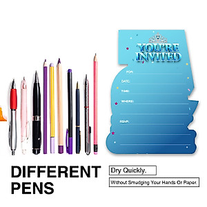 20 Ice Queen 5th Birthday Party Invitations with Envelopes Double Sided Winter Snowflake Shaped Fill-in Invitations Invites for 5 Year Old