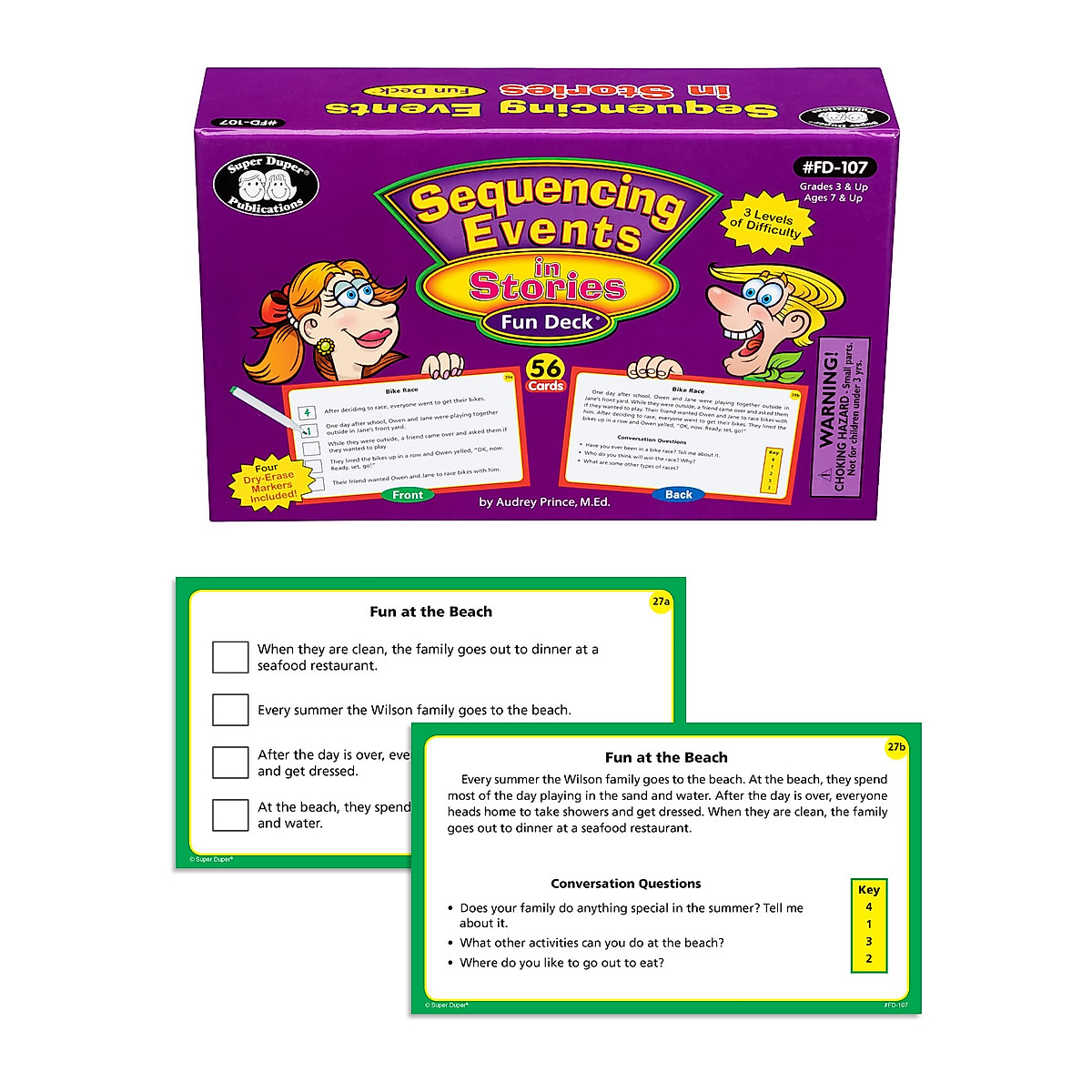 Super Duper Publications | Sequencing Events in Stories Fun Deck Flash Cards | Educational Learning Resource for Children