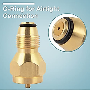 SHINESTAR Universal Propane Refill Adapter for 1 lb Tanks, Propane Adapter 1 lb to 20 lb for 16 oz Propane Fuel Cylinder, Solid Brass