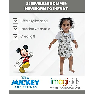 Disney Mickey Mouse Goofy Donald Duck Infant Baby Boys Cotton Gauze Short Overalls Gray Shortall 18 Months