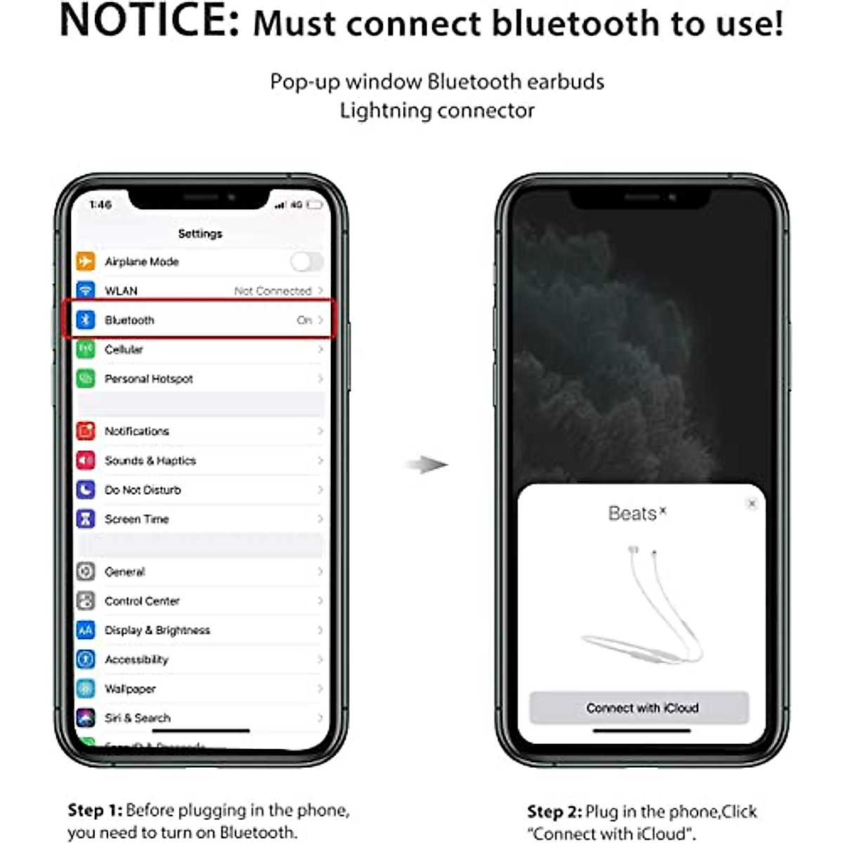[Apple MFi Certified] Apple Headphones Wired Earbuds with Lightning Connector Earphones with Built-in Microphone & Volume Control Compatible with iPhone 14/13/12/11/XR/XS/X/8/7/SE