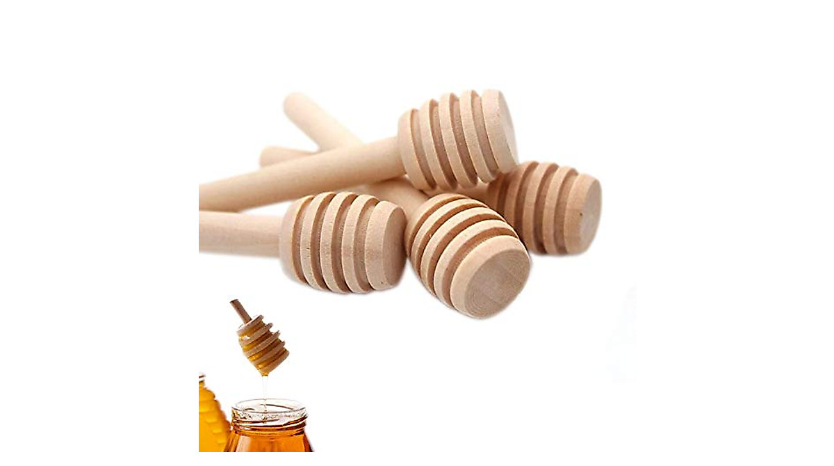 Wooden Honey Dipper Sticks for Parties - 50 Pack
