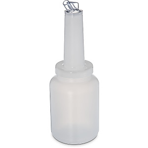 Carlisle FoodService Products Stor N' Pour Plastic Bottle Spouts, Pour Spouts, Bar Supplies with Complete Unit for Bar, 2 Quarts, Assorted, (Pack of 6)