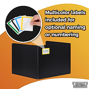 4-Pack Desk Dividers for Students - Durable & Waterproof Plastic Study Carrel Divider, Classroom Folders Teacher Supplies, Easy-to-Clean Plastic Privacy Shield Folder Boards for Student Desks, Black