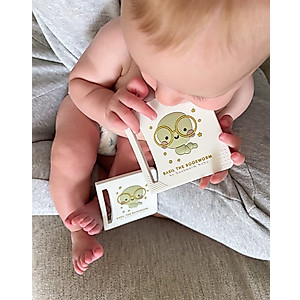 Basil The Bookworm Baby Teether - Premium BPA Free Silicone Teething Toy | Perfect for Baby Showers | Unique Book-Shaped Design | Freezer & Dishwasher Safe (Age: 3+ Months)