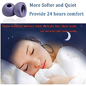 Luckvan Samsung Galaxy Buds 2 Memory Foam Ear Tips Replacement Eartips for Galaxy Buds 2/Galaxy Buds+ Plus Earbuds fit in Charging Case TWS Earbuds, Purple 3 Pairs LMS