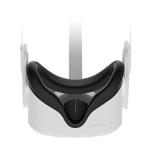 CNBEYOUNG VR Face Cover Compatible with Quest 2, Sweatproof Silicone Face Pad Mask & Face Cushion for Quest 2 VR Headset-Black
