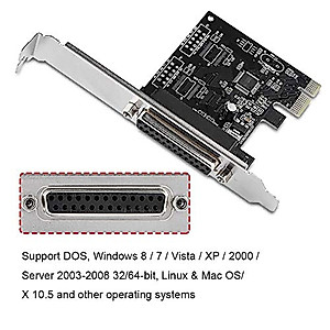 Printer Card Adapter DB25 - PCIE to Parallel Port Card Print Port LPT PCI-E LPT Printer Card Adapter DB25