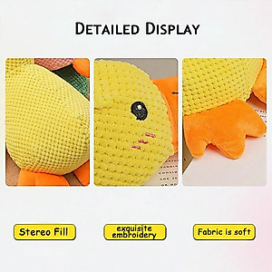 LBDOUNY Mellow Dog Calming Duck Dog Toy, Quacking Duck Toy, Yellow Plush Duck Dog Chew Toy,Interactive Play, Firm, Soft, Crinkly, for Small to Large Dogs (A)