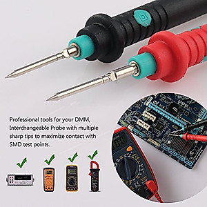 Micsoa Multimeter Test Leads Kit, Digital Multimeter Leads with Alligator Clips Replaceable Multimeter Probes Tips Set of 16