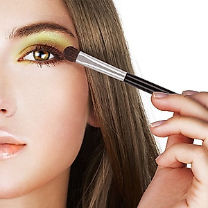 DUcare Eyeshadow Brush Set 6pcs Premium Eye Makeup Brushes Professional Eyeshadow Brushes with Double-Ended Angled Eyebrow Brush,Concealer, Blending, Eyeliner (Black)