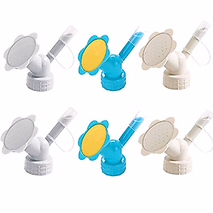 6 Piece Plastic Dual Head Bottle Cap Sprinkler, Shower Watering Can Bottle Watering Spout Bonsai Watering Can for Indoor Seedlings Plant, Garden Tool