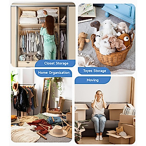 8 Pack Jumbo Vacuum Storage Bags, 80% Space Saver Vacuum Seal Bags for Clothing Bedding, Blankets, Comforters, Duvets, Quilts, and Pillows, Vacuum Compression Bags with Travel Hand Pump