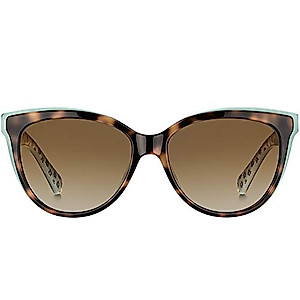 Kate Spade New York Women's Daesha/S Polarized Cat Eye Sunglasses, Havana Pattern Green, One Size