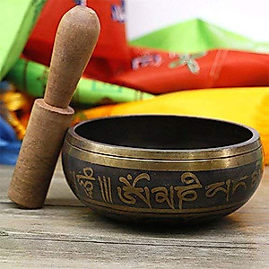 HIZLJJ Handmade Tibetan Spiritual Healing Meditation Yoga Singing Bowl Set for Advanced Yoga Learner (Size : 8cm)