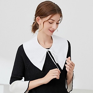 SUZALA Fake Collar Little Shawl Top Detachable Blouse False Collar for Women Girls (PointedCollar-White)