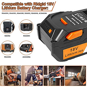 ARyee 18V 6000mAh Battery Replacement Compatible with RIDGID 18V Drill R840087 R840083 R840086 R840085 R840084 Cordless Tools Lithium Ion Battery, 2 Pack