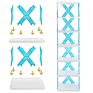 Nicunom Free Standing Shoe Rack Organizer Narrow, 7 Tier Plastic Shoe Storage Organizer, Stackable Shoe Cube Racks, Free Standing Shoe Shelf Organizer for Entryway, Hallway, Closet, Bedroom