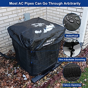 2 in 1 Air Conditioner Covers for Outside Units,Full Mesh & Detachable Waterproof Top AC Unit Defender Cover for All Season,Protect from Leaves,Snow & Dust 32"*32"*36"