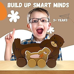Jack Rabbit Creations Inc Big & Little Wooden Push Toy Otter