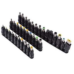 SoulBay 34pcs Universal Laptop Notebook Input DC Plug Set Jack Tips for Lenovo Toshiba Dell HP Asus and Most Laptops
