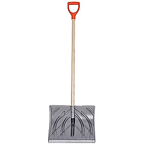 A.M. Leonard Snow Shovel with Steel Wear Strip, D-Grip, 18-inches Wide