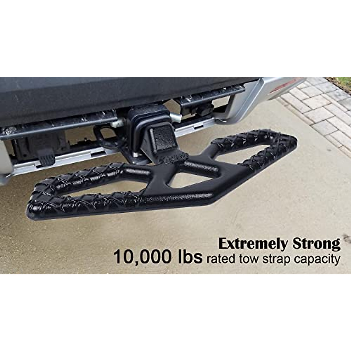 Eapele Tow Hitch Step for 2 inch Receivers, Solid Steel Construction Rust Free Powder Coated, 10,000lbs Rated Tow Strap Capacity