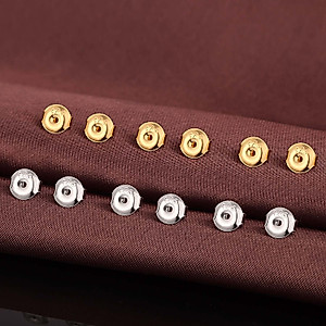 DELECOE 14K Gold Plated Earring Backs Replacements, 925 Sterling Silver Hypoallergenic Secure Gold Earring Backs Locking for Studs Earrings