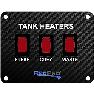 RecPro RV Tank Heater Pad Kit | 12" x 18" | Fresh Water | Gray Water | Holding Tank | Up to 50 Gallons | 12V | Includes Toggle Switch and Wire | Pipe Elbow Heating Pad Included (3 Pads)