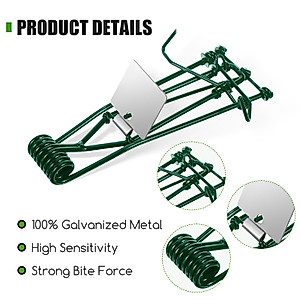 Jahy2Tech 8 Pack Mole Trap,Mole Traps That Kill Best,Gopher Trap Metal Tactical Rat Vole Traps Outdoor Reusable Effective Gopher Killer Mole Traps for Lawns, Green