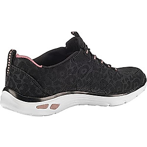 Skechers Women's Empire D'lux-Spotted Sneaker, Black/Rose/Gold, 7.5 M US