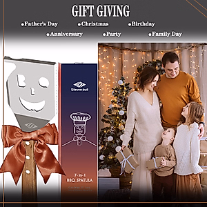 BBQ Tool Set-7 in 1 Spatula with 4 pcs Stainless Steel Corn Cob Holders for BBQ, Multifunctional BBQ Accessories Set, Grill Tools Set with Wooden Handle, BBQ Gifts for Men