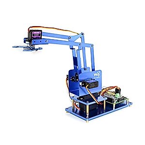 waveshare 4-DOF Metal Robot Arm Kit for Raspberry Pi Zero/Zero W/Zero WH/2B/3B/3B+ with Large Torque Force Smooth Moving and WiFi Remote Control…